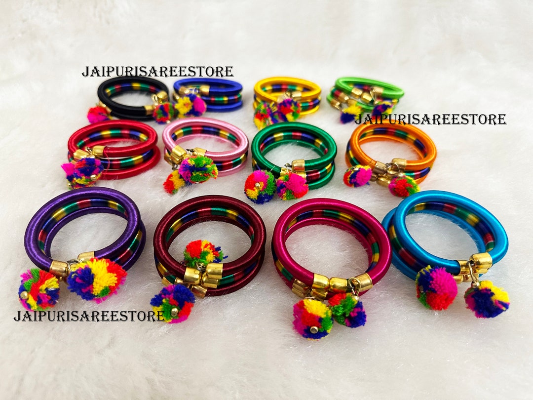Lot of 1-100 Pcs Mix Color Kids Thread Bangle Bracelets Mehndi - Etsy