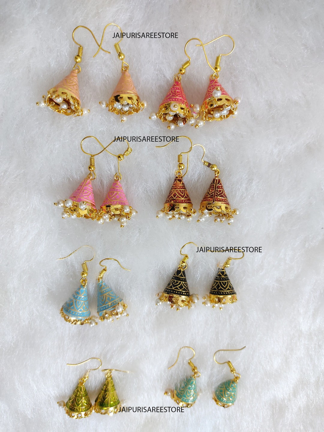 Assorted Bulk Lot of Meenakari Earrings Indian Handmade Jewellery ...