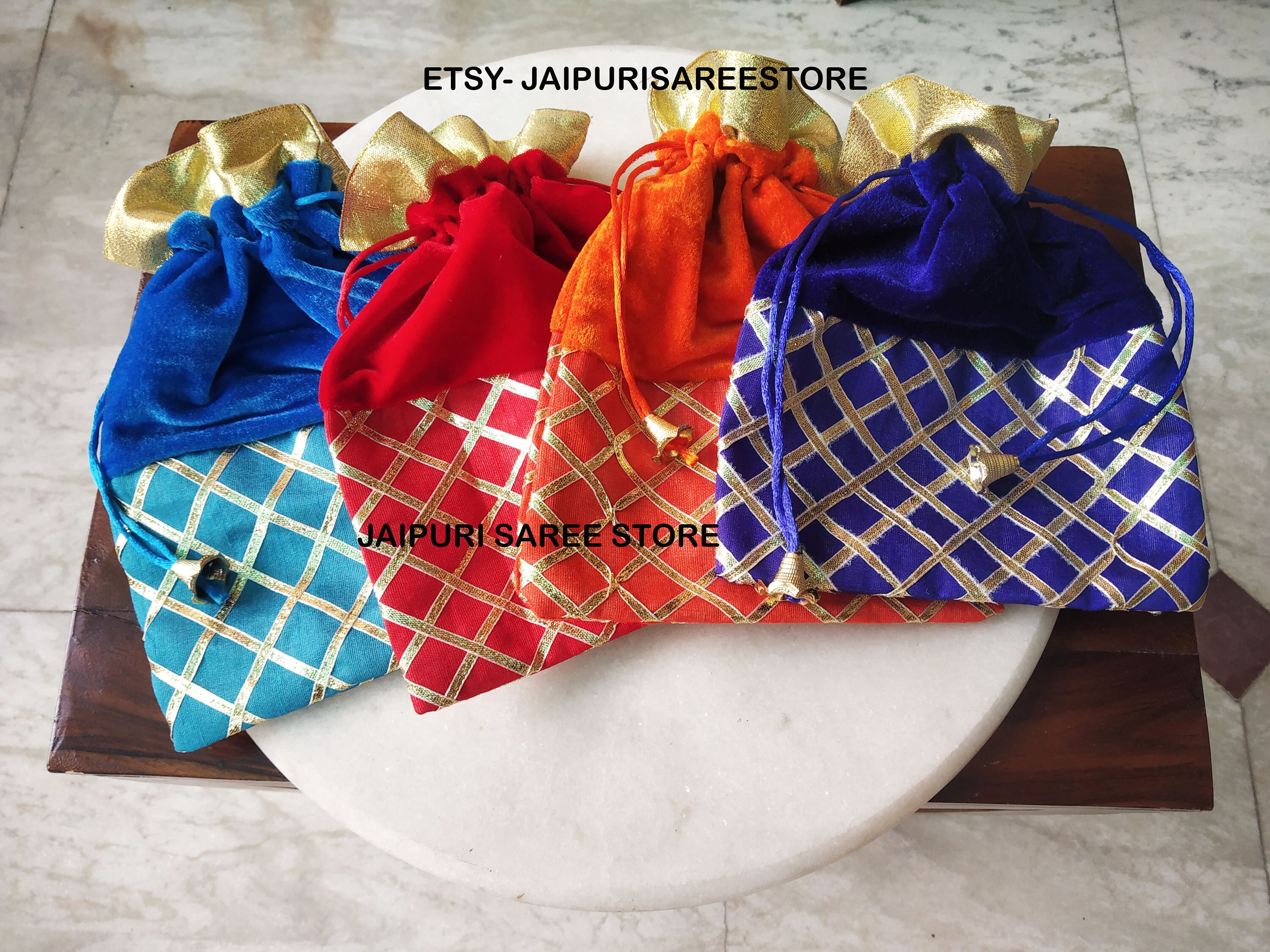 25 Set Mehendi Gifts Potli Bag Ganey Bindi Ring Wedding Favors - Etsy