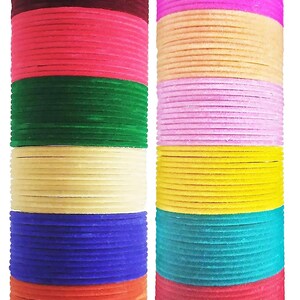 Bulk Velvet Bangles Set of 36 Pcs Wedding Favors, Mehndi Gifts ...