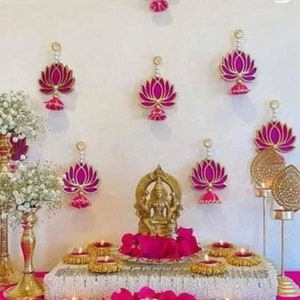 Lot 25-100 Beautiful Trending Lotus Hangings for Home Decor, Puja Decor ...