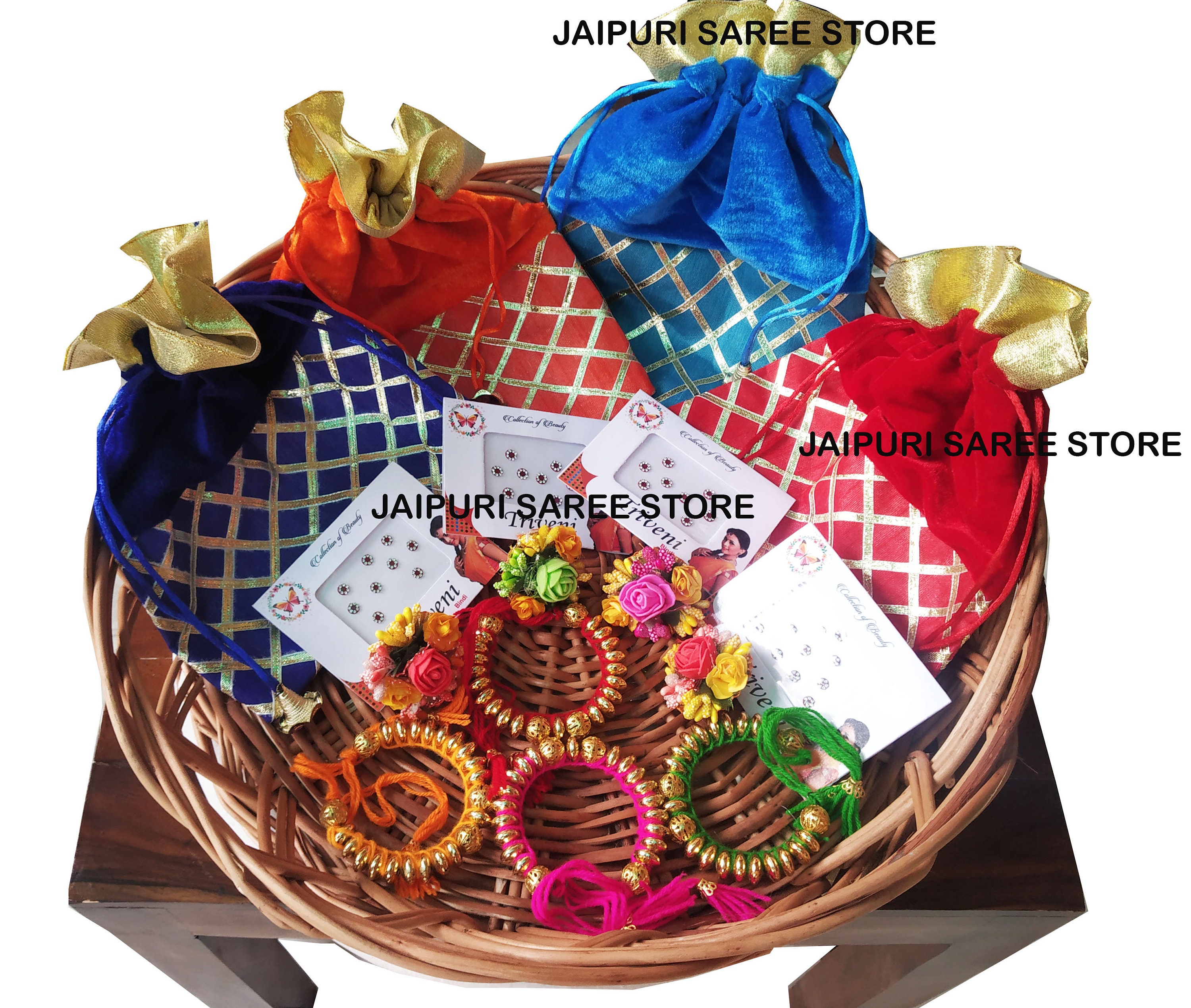 25 Set Mehendi Gifts Potli Bag Ganey Bindi Ring Wedding Favors - Etsy