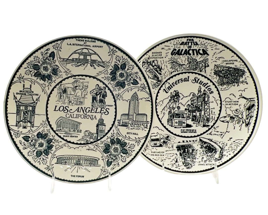 Set of 2 Vintage Los Angeles California & Universal Studios Plates ...