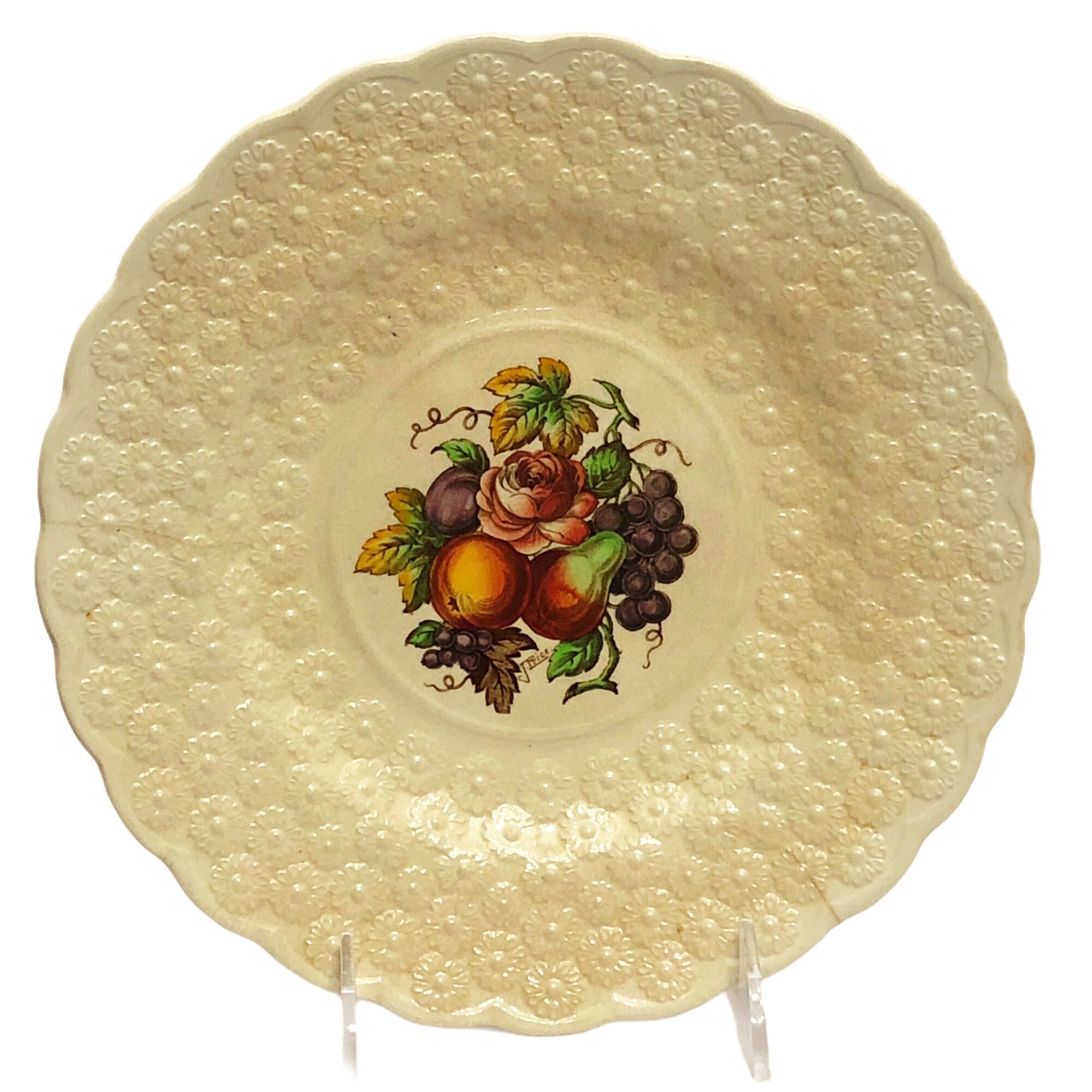 Copeland Spode Vintage Set of 3 English China Ivory Luncheon Plates ...