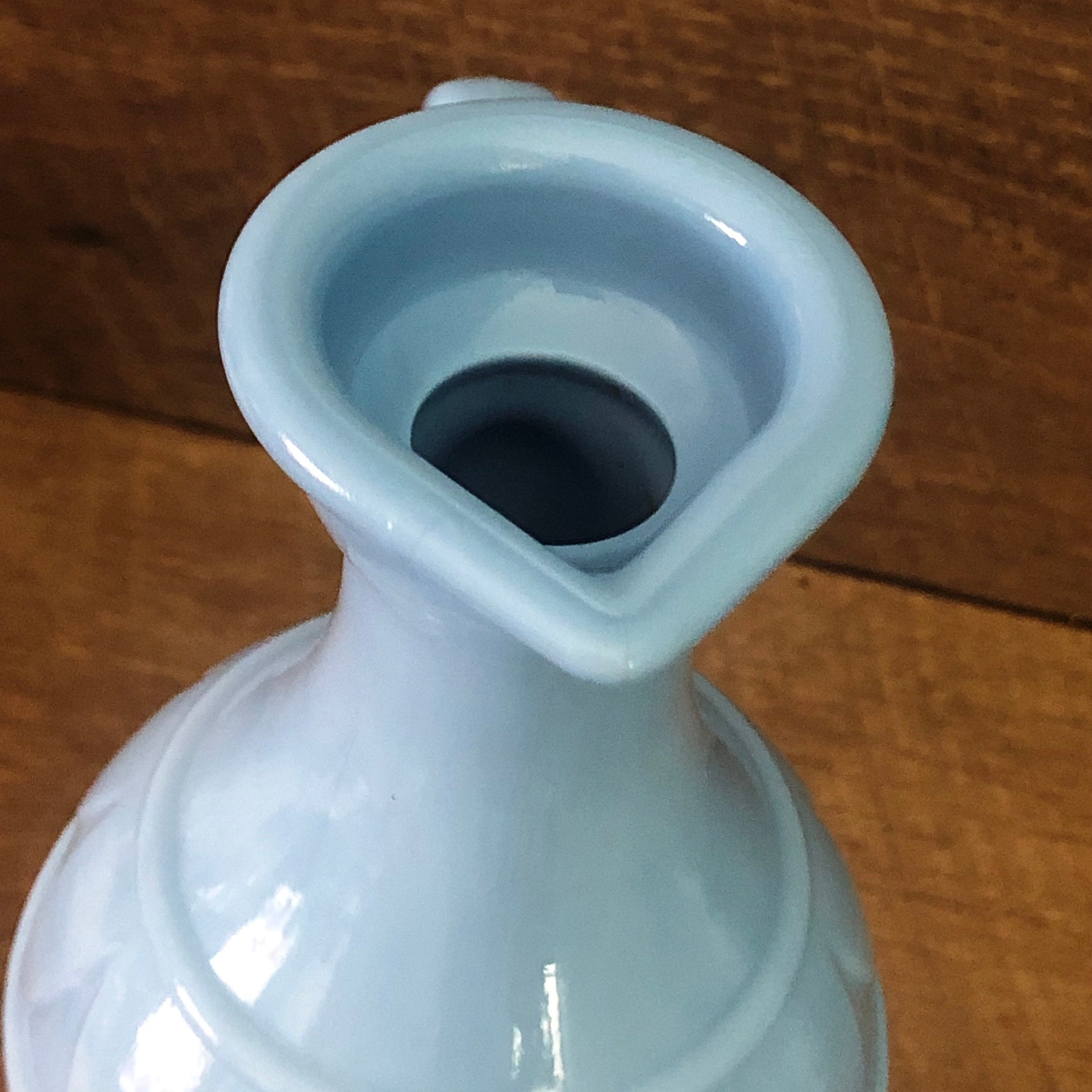 JIM BEAM Vintage 60s Greek Mythology Blue Milk Glass Liquor Bottle ...