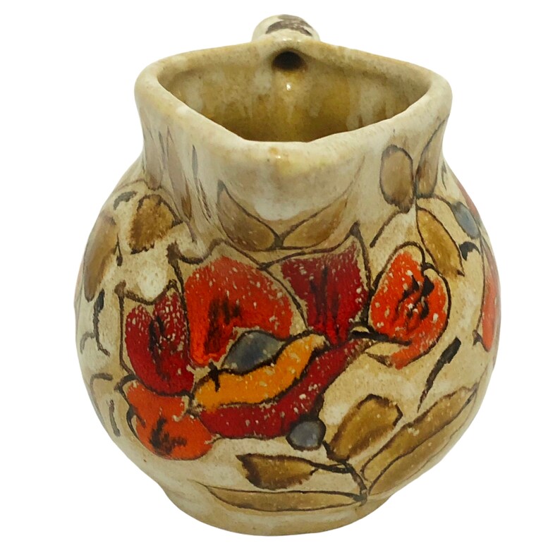 Hand Painted Italian Creamer Pitcher Farmhouse Style Red | Etsy