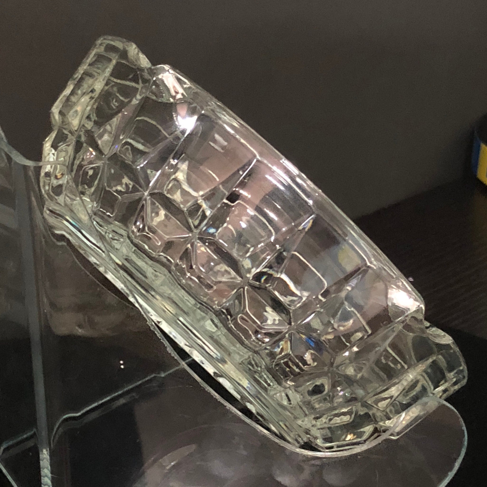 1960s Heavy Lead Crystal Ashtray Faceted Round Cigarette | Etsy