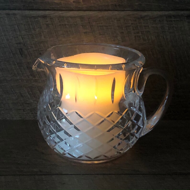 Vintage Cut Lead Crystal HEAVYWEIGHT Pitcher Holiday Serveware | Etsy