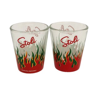 Vintage STOLI Red & Green 2 1/4 Shot Glasses Stolichnaya - Etsy