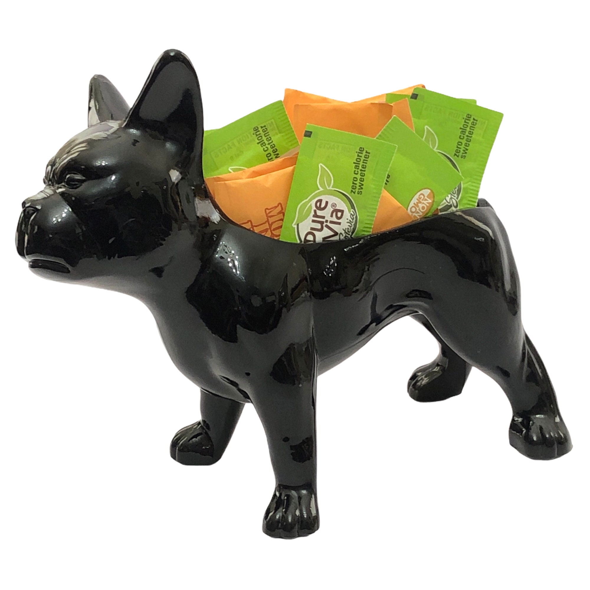 Antique 1927 FLINT GLASS French Bulldog Shiny Black Glass - Etsy