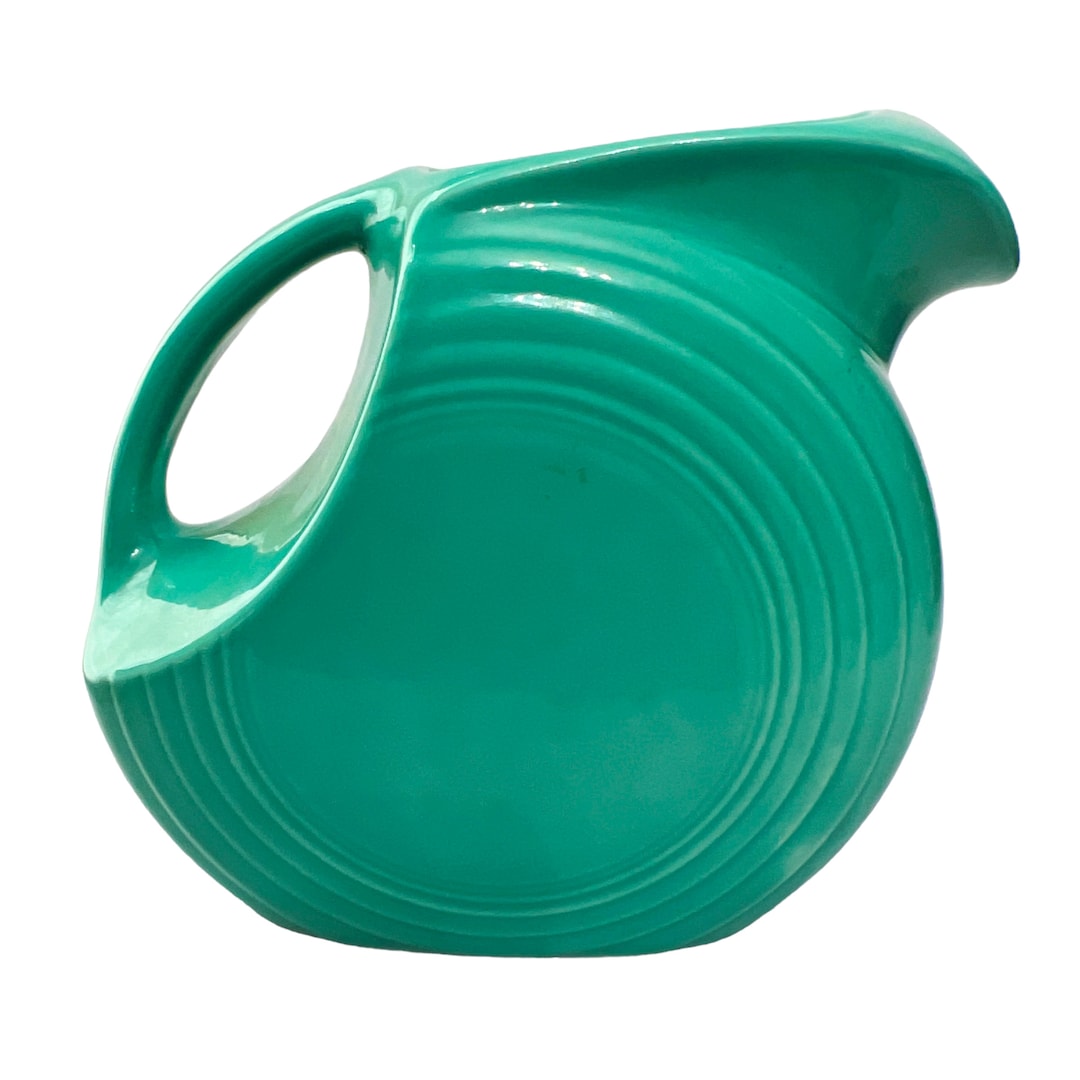 Vintage 1988 FIESTA WARE Large Disc Pitcher Turquoise Blue Homer ...