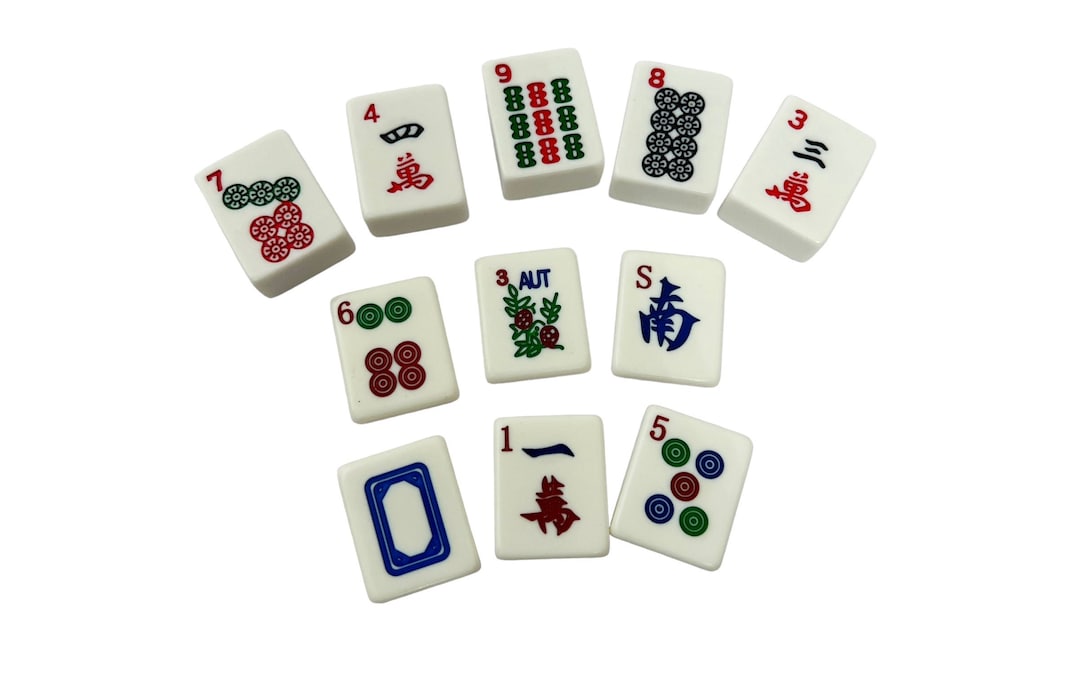 Vintage Asian Mahjong Game Tiles Repurposed NMJL Mahjongg Chinese ...