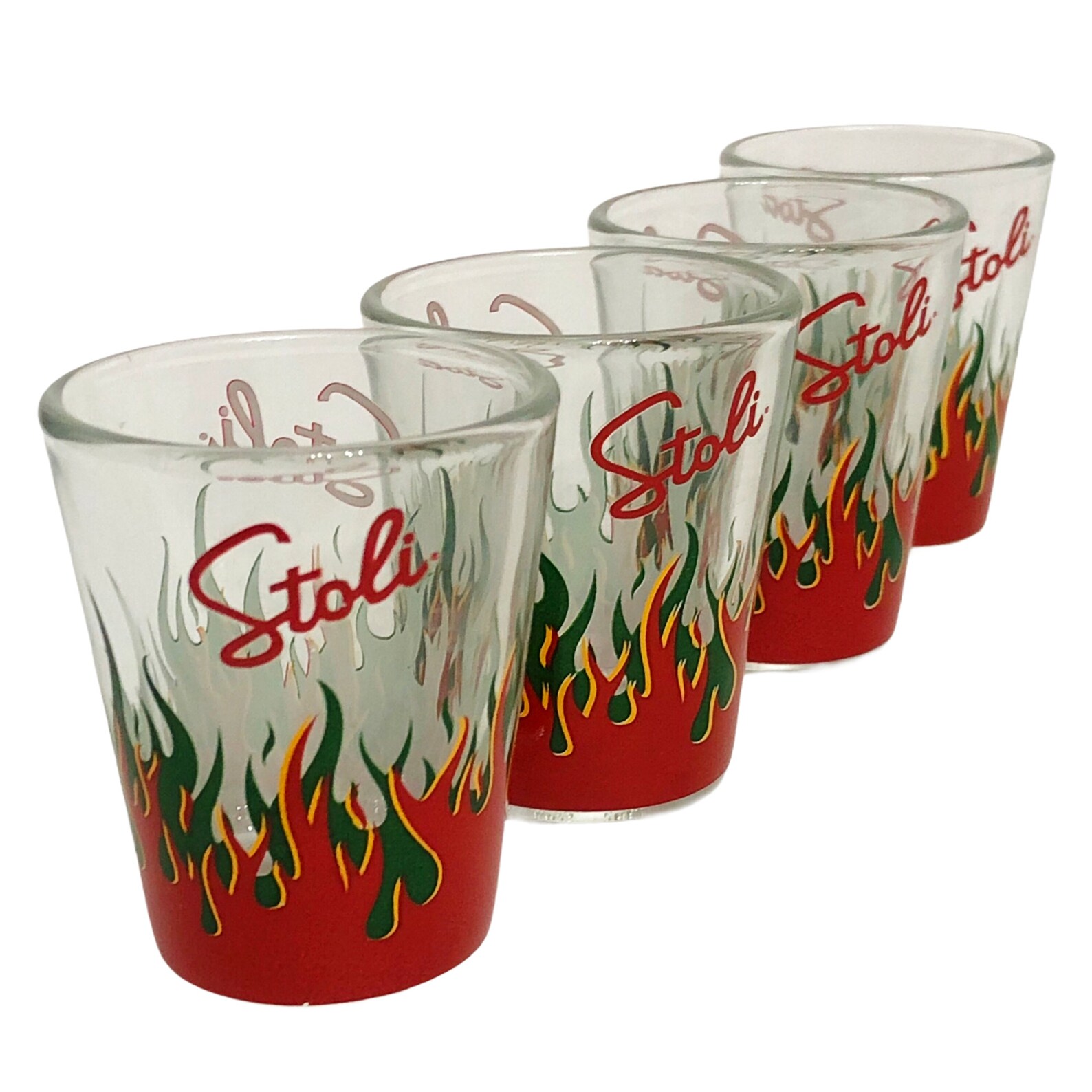 Vintage STOLI Red & Green 2 1/4 Shot Glasses Stolichnaya | Etsy