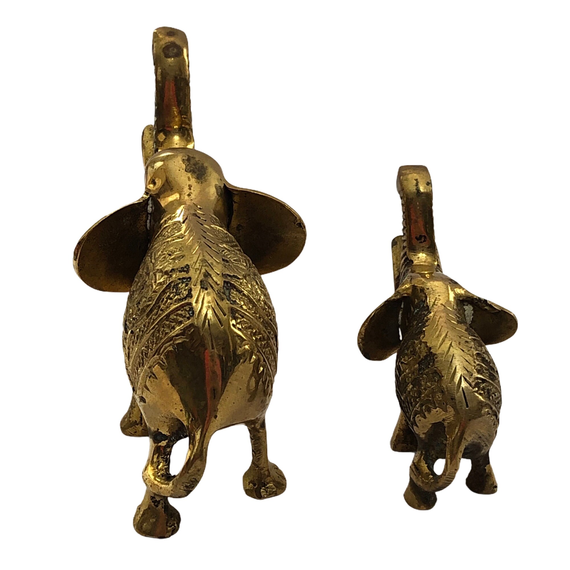 Set of 2 Brass Elephants Vintage Indian Brass Home Decor Boho | Etsy