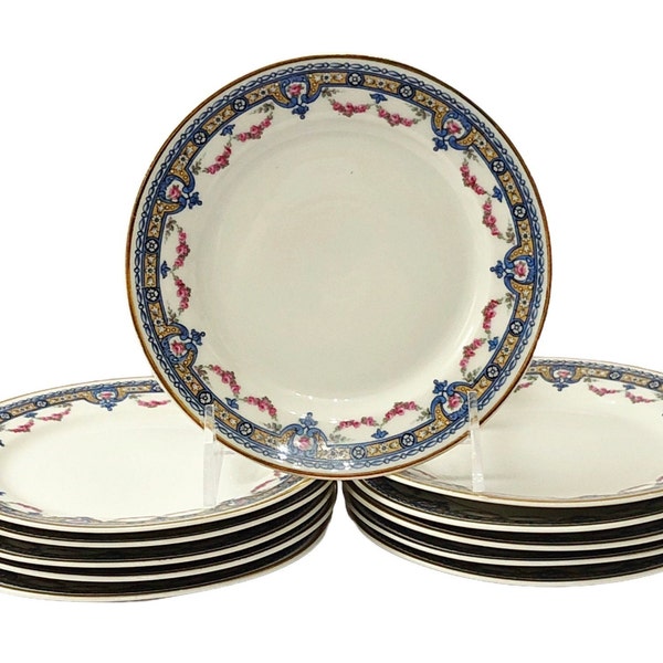 Antique Pink and Blue Design Plates - Etsy