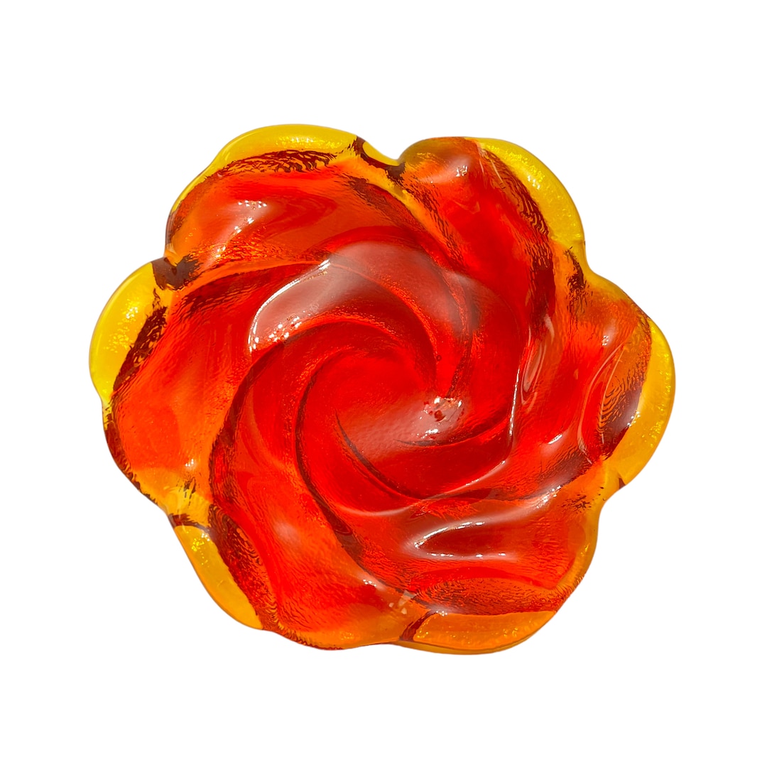 1960s Fenton 8" Amberina Swirl Glass Occasional Dish Mid Century ...