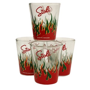 Vintage STOLI Red & Green 2 1/4 Shot Glasses Stolichnaya - Etsy