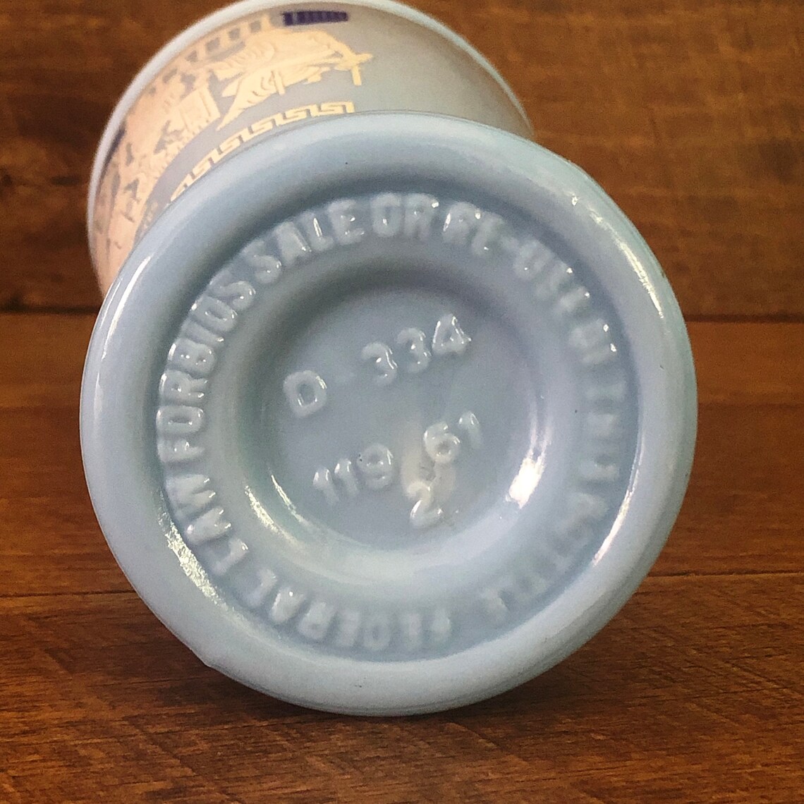 JIM BEAM Vintage 60s Greek Mythology Blue Milk Glass Liquor Bottle ...