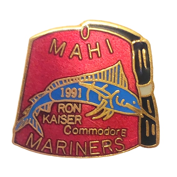 1991 Vintage MAHI MARINERS Mason Pins Bright Red Fez … - Gem