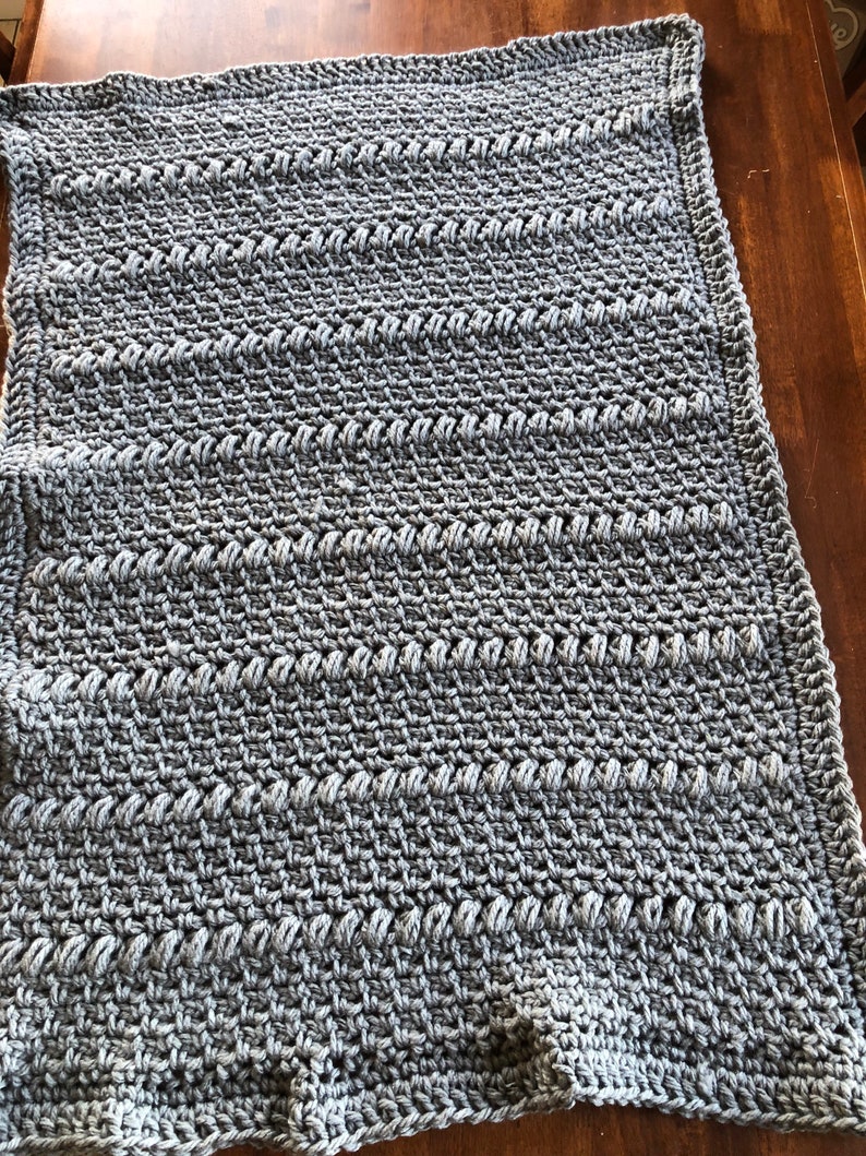 Crochet Baby Blanket Dark Grey - Etsy