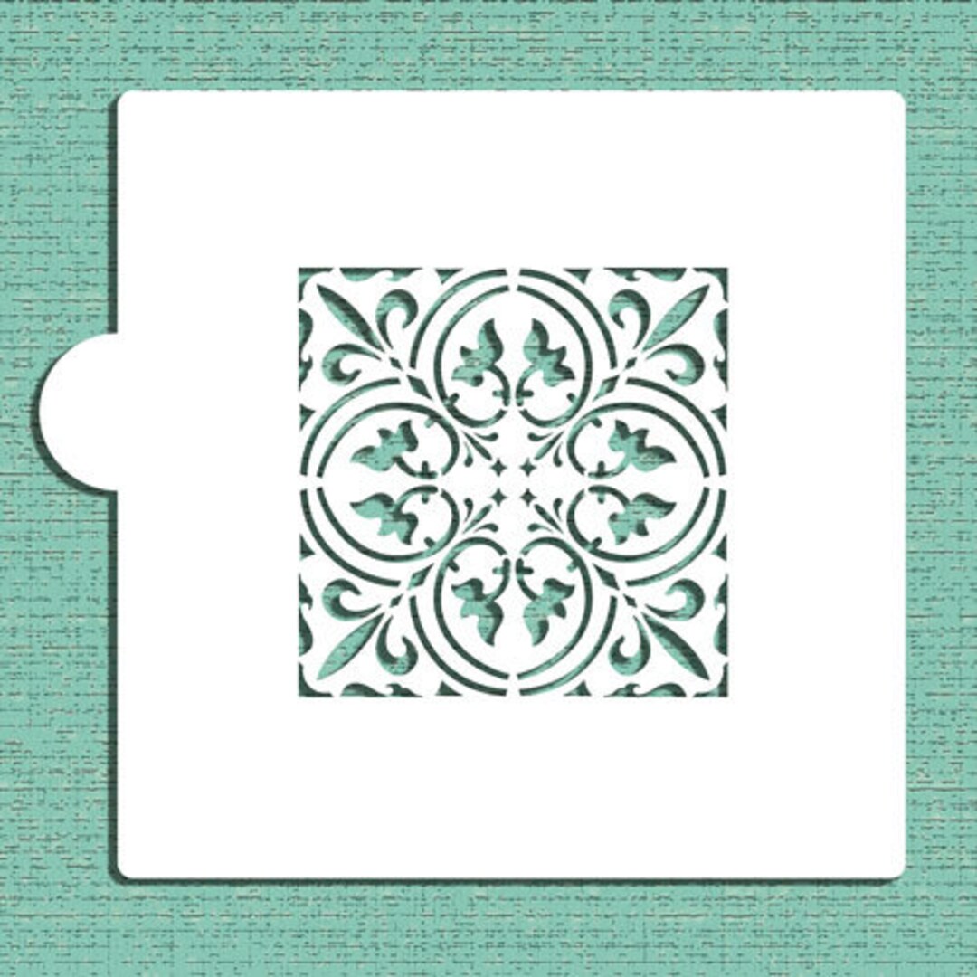 Small Scroll Tile Stencil - Etsy