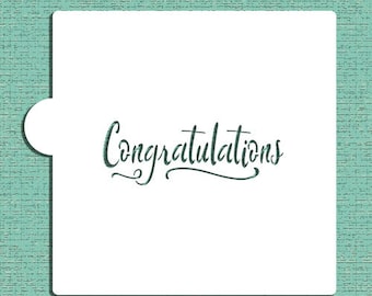 Congratulations Stencil - Etsy
