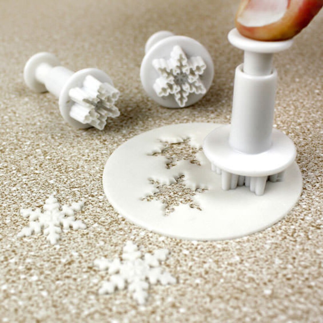 Mini Snowflake Plunger Cutter Set 3 Pc - Etsy