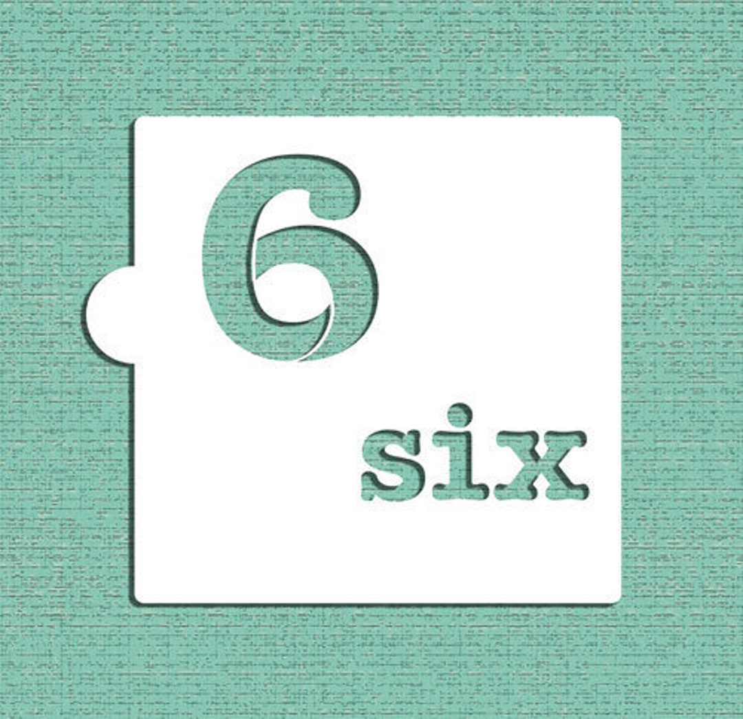 Number Six Cookie Stencil - Etsy