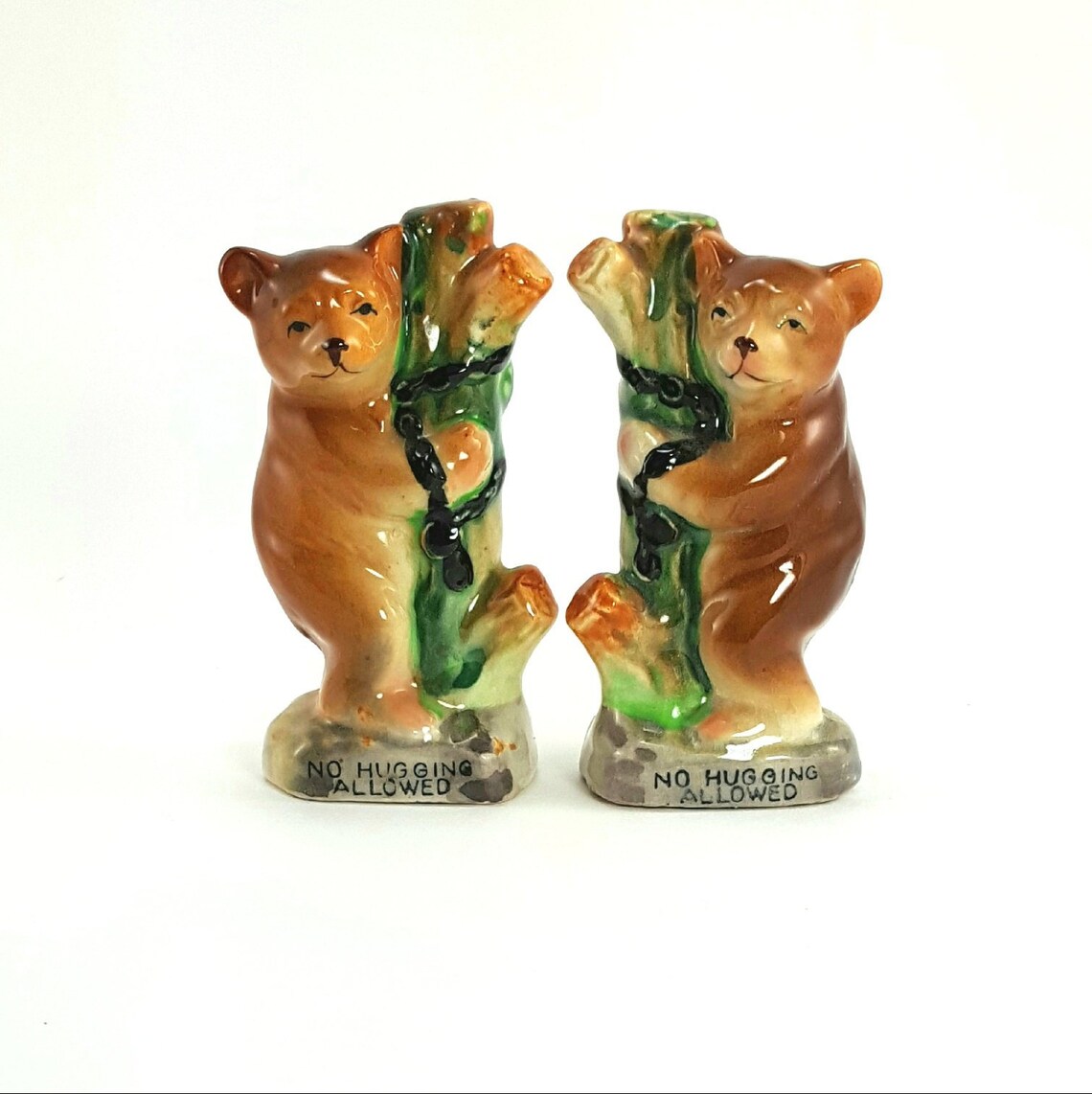 Vintage 'no Hugging Allowed' Tree Hugger Bears Ceramic | Etsy