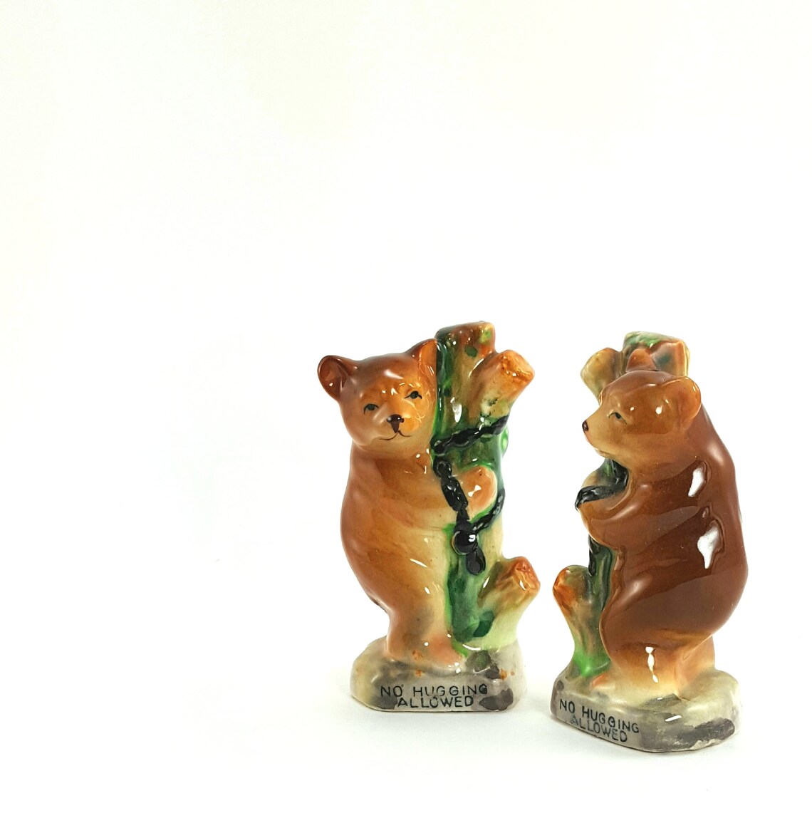 Vintage 'no Hugging Allowed' Tree Hugger Bears Ceramic | Etsy