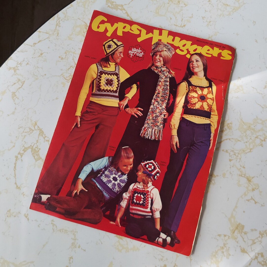 Vintage 1970s Gypsy Huggers Mod Crochet Patterns Jack Frost Hippie Boho ...