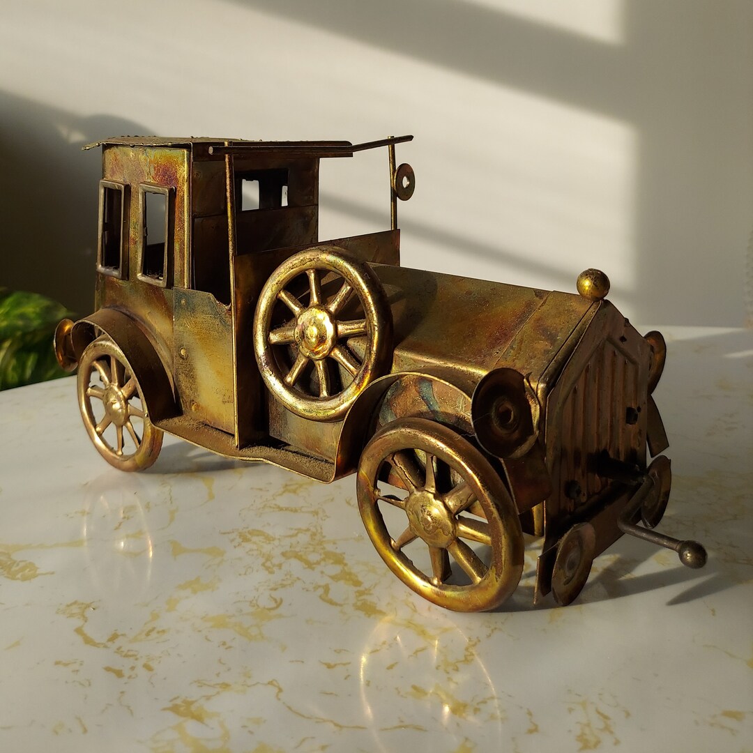 Vintage HTC Musical Copper Tin Car Plays 'impossible Dream' Metal Art ...