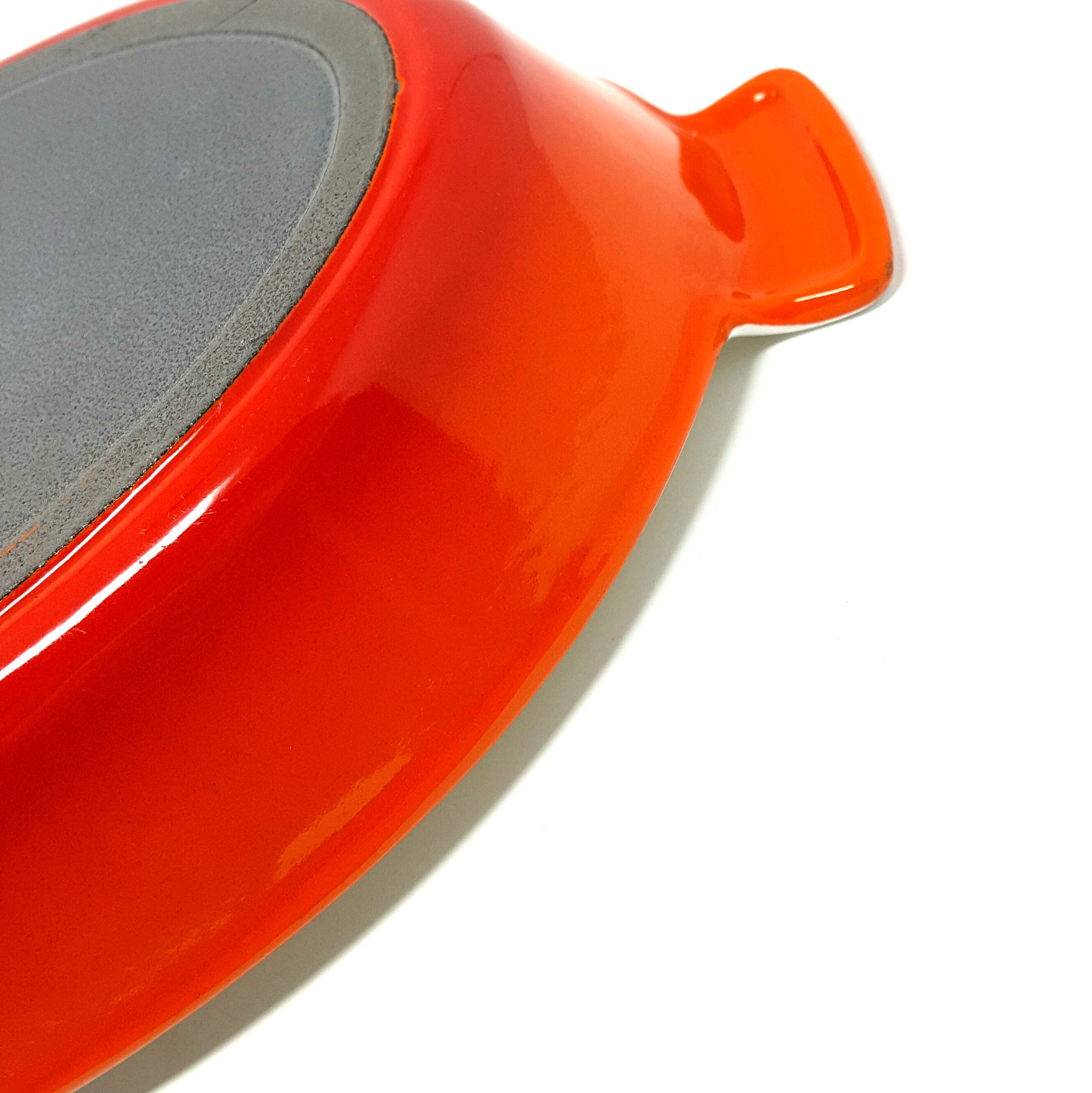 Vintage Casron Japan Ombre Flame Enamelware Orange Oval Baker Casserole ...