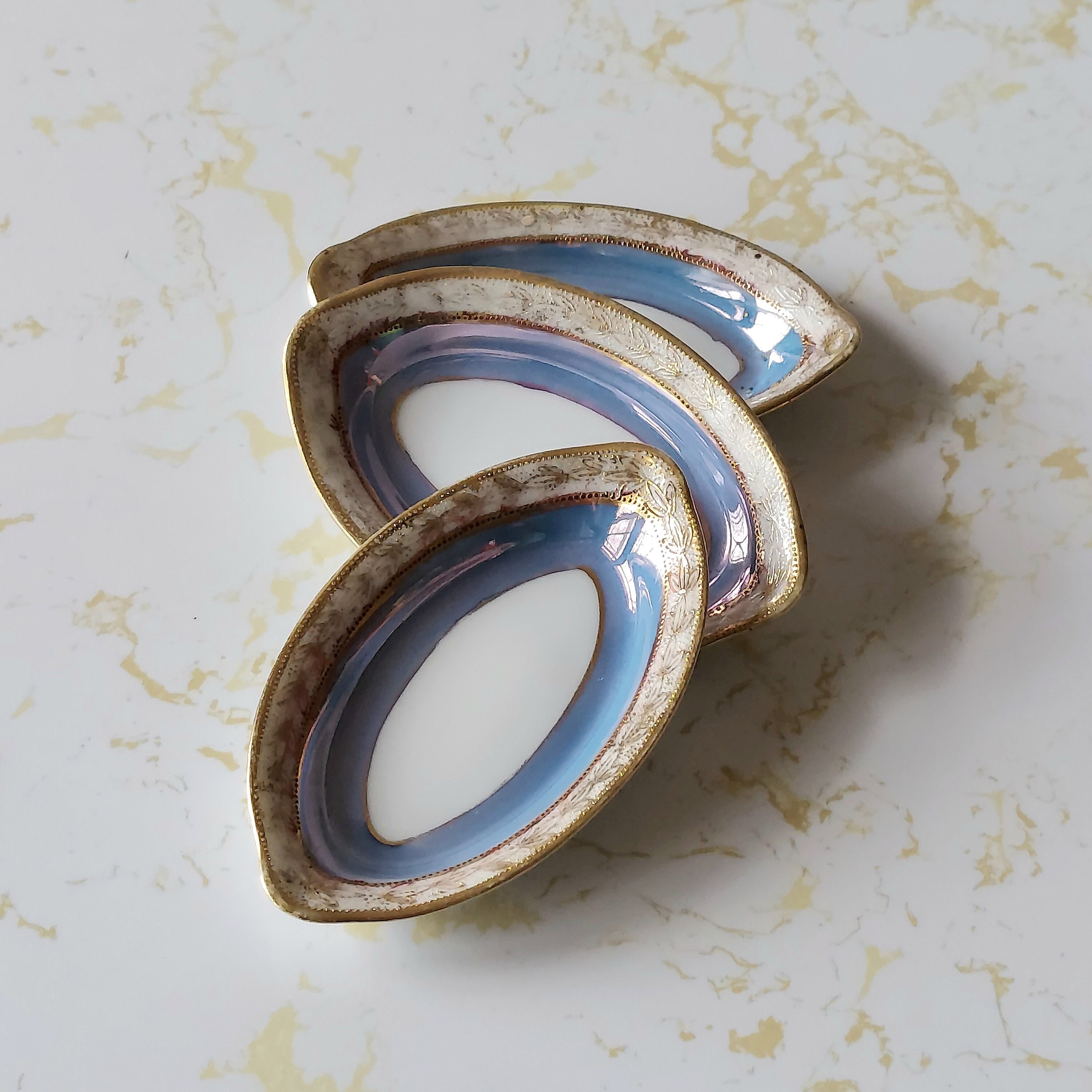 Vintage Noritake M Hand Painted Lusterware Salt Cellars Open - Etsy