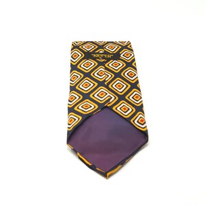 Vintage 70s Kipper Silk Tie: Geometric Concentric Squares, Wide Necktie ...