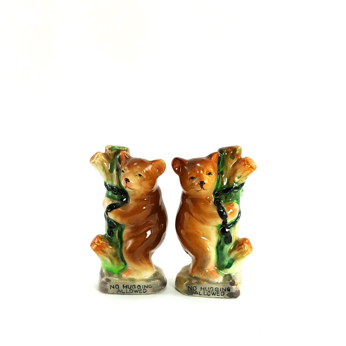 Vintage 'no Hugging Allowed' Tree Hugger Bears Ceramic | Etsy