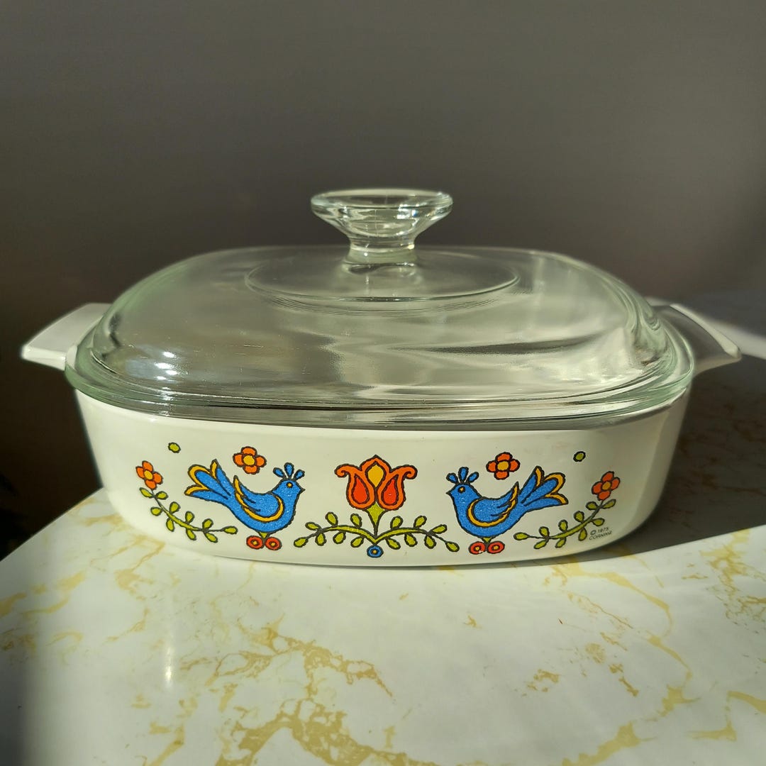 Vintage 1975 Corning Ware Casserole Dish: Country Festival, 1.5 QT - Etsy