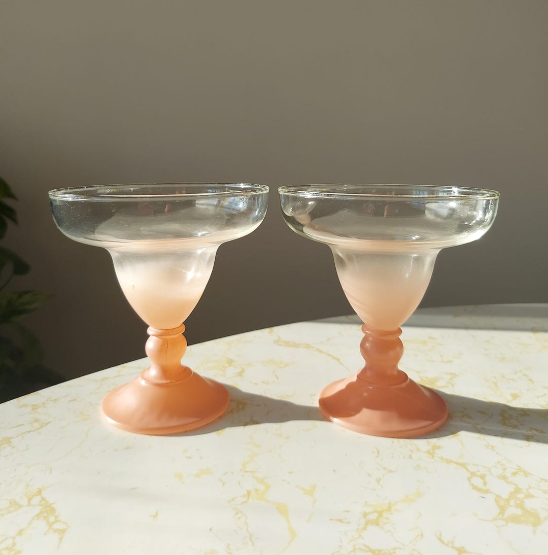 Vintage Blendo Pink Margarita Shrimp Cocktail Glasses Mid Century ...