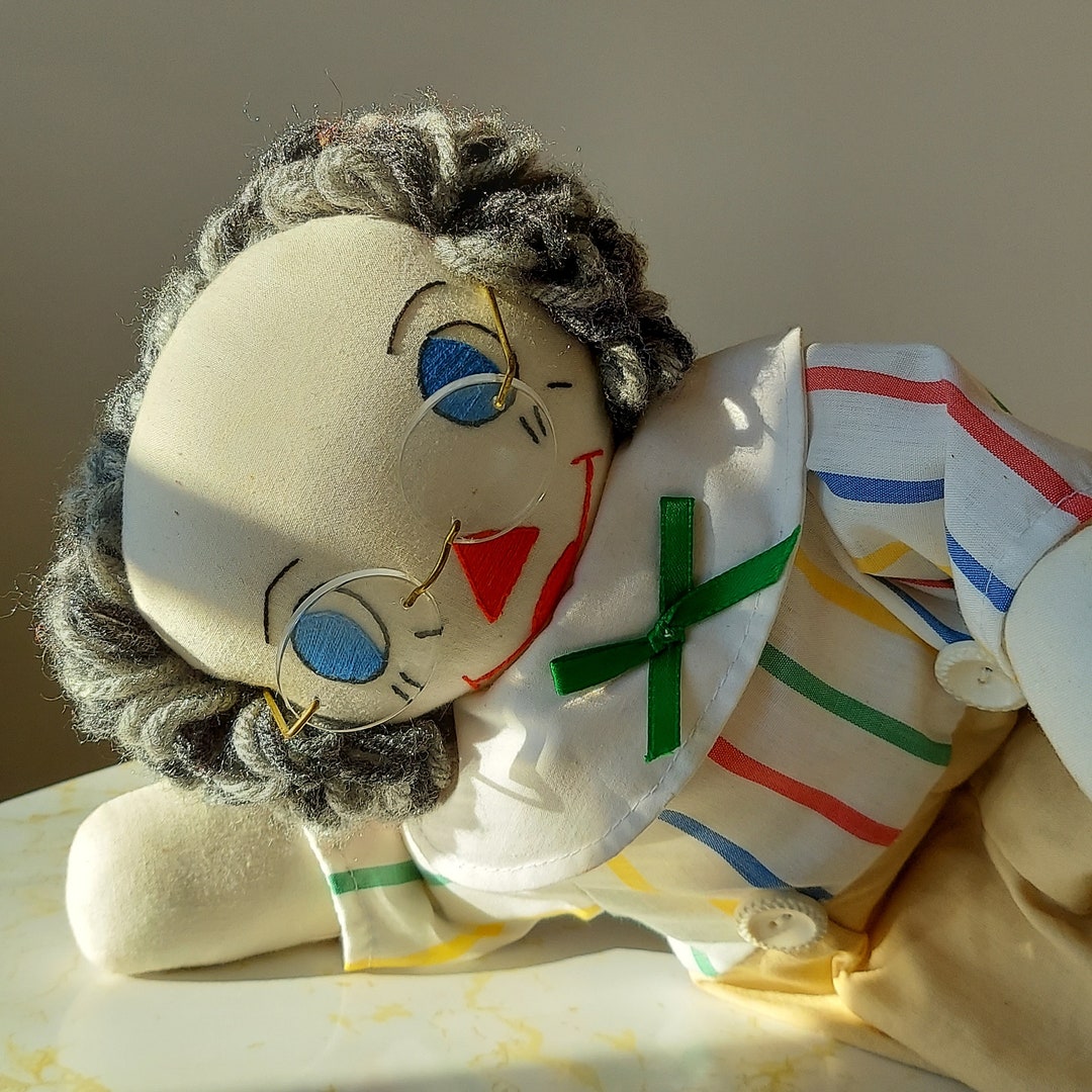 Vintage Handmade Raggedy Grandpa Hand Sewn Grandfather Clown Ragdoll - Etsy