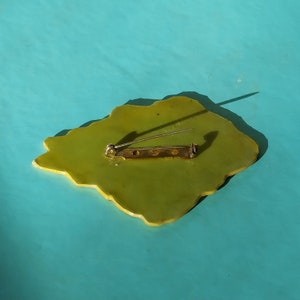 Vintage Decoupage Floral Dirigible Blimp Hydrogen Ballon Brooch ...