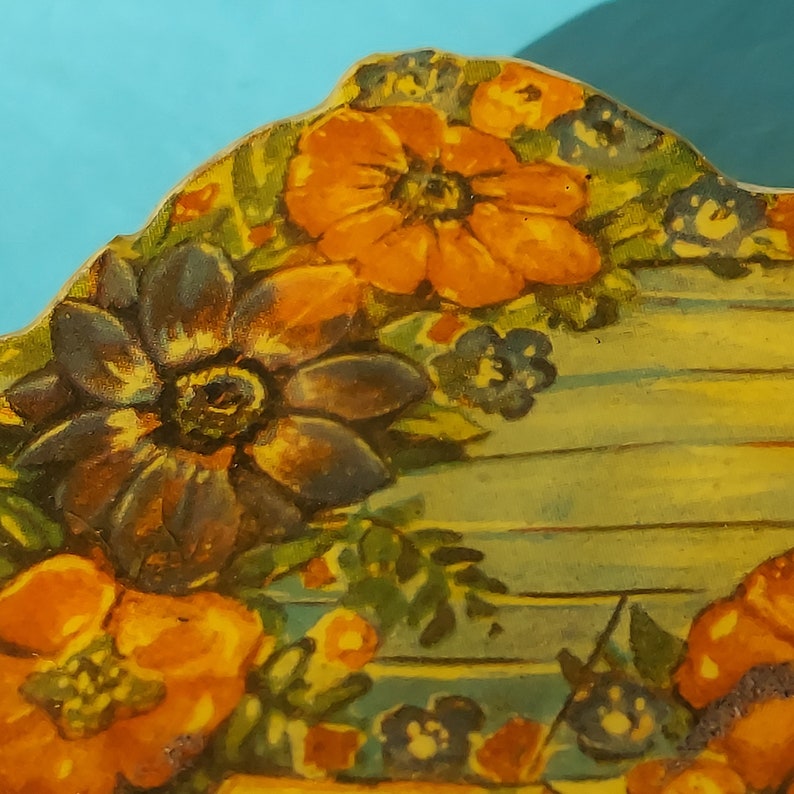 Vintage Decoupage Floral Dirigible Blimp Hydrogen Ballon Brooch ...