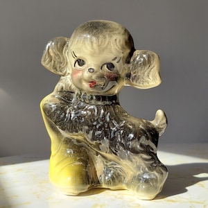 Vintage American Bisque Puppy Dog on Yellow Boots Planter - Etsy