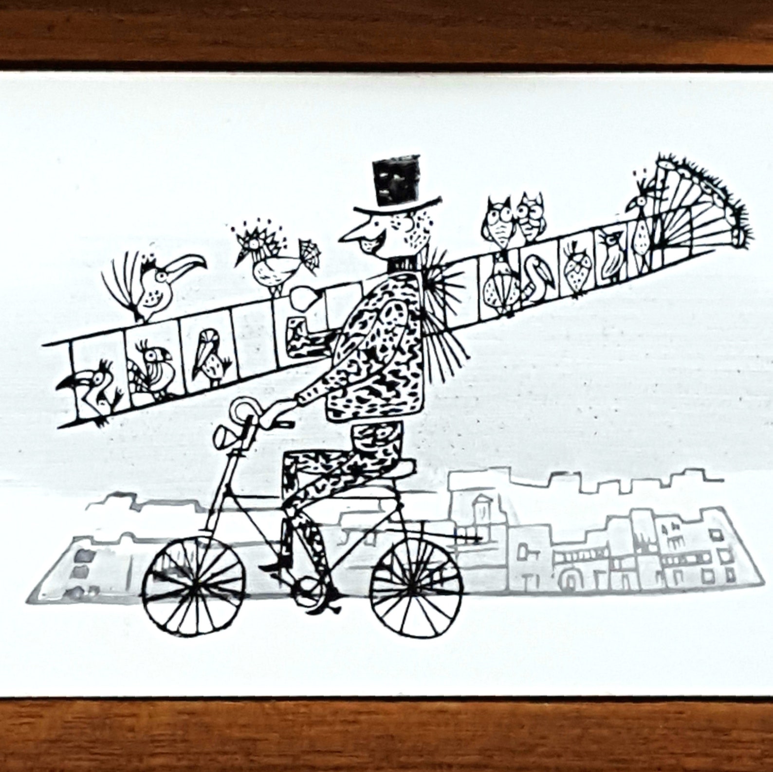 Vintage Wood and Tile Retro Cheese Board Cartoon Illustration - Etsy