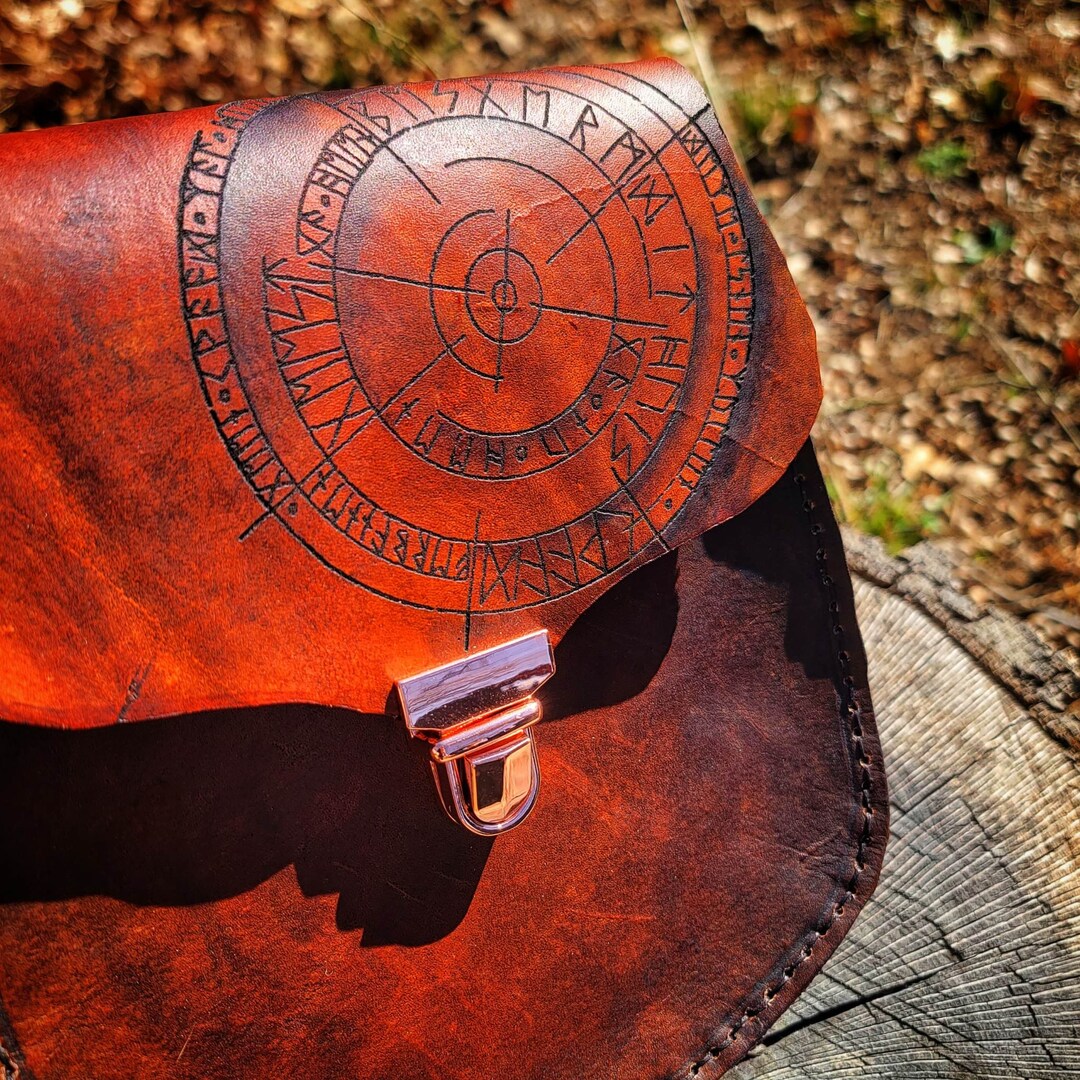 Viking Compass Leather Pouch - Etsy