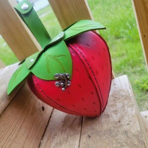Strawberry Leather Bag - Etsy