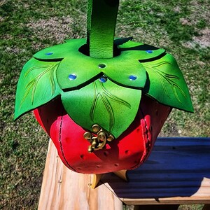 Strawberry Leather Bag - Etsy