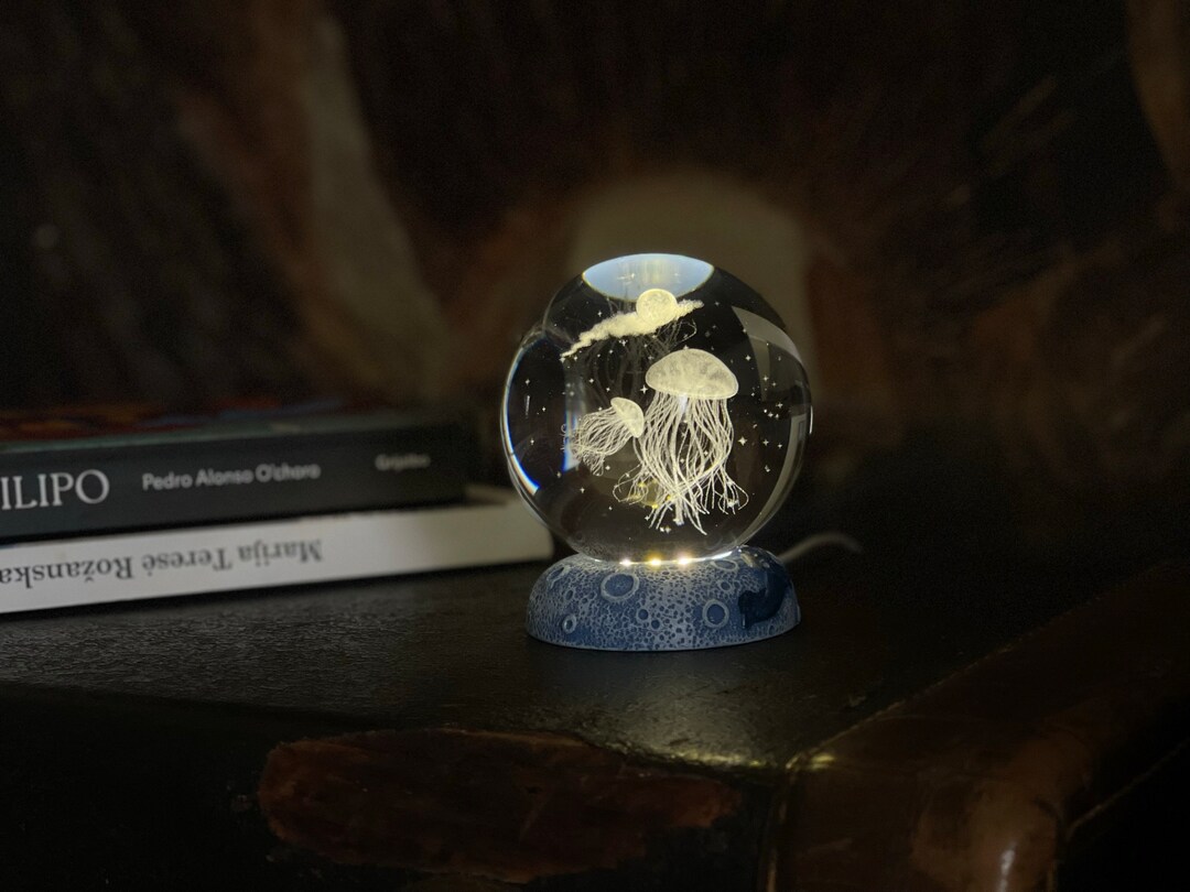 Marine Life Glass Lamps for LED Night Lamp for Ocean Lovers, Epoxy ...