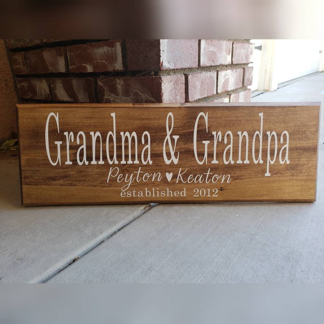 Grandparents Wood Sign/grandparents Gift/ Personalized Grandparent Gift ...
