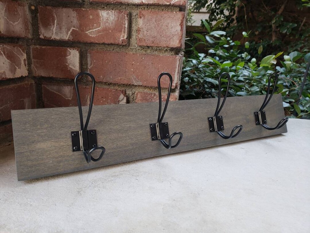 Thin Wood Hook Rack, Thin Farmhouse Hook Rack, Wall Mounted Rack, Coat ...