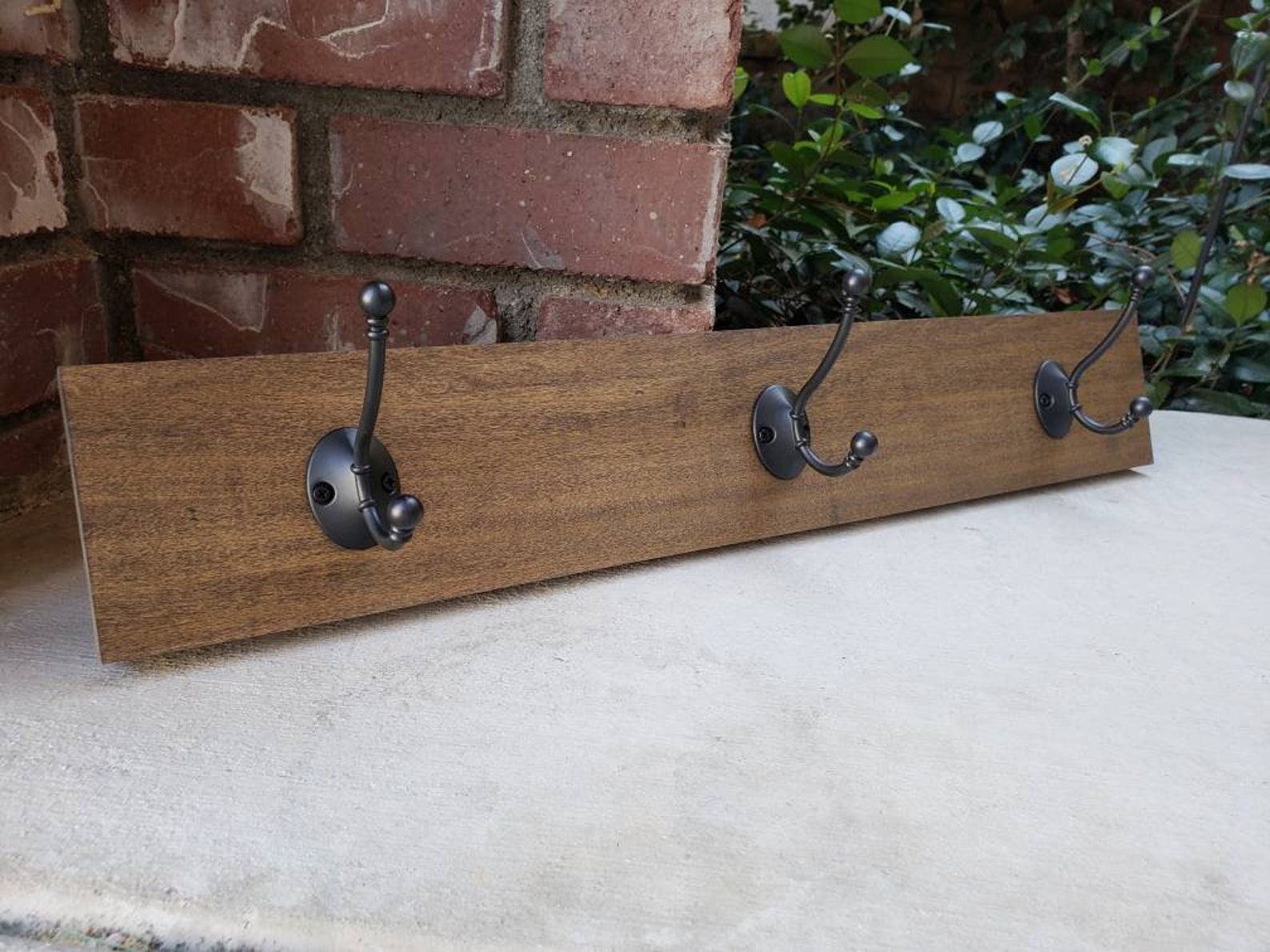 Thin Wood Hook Rack Thin Farmhouse Hook Rack Wall Mounted | Etsy